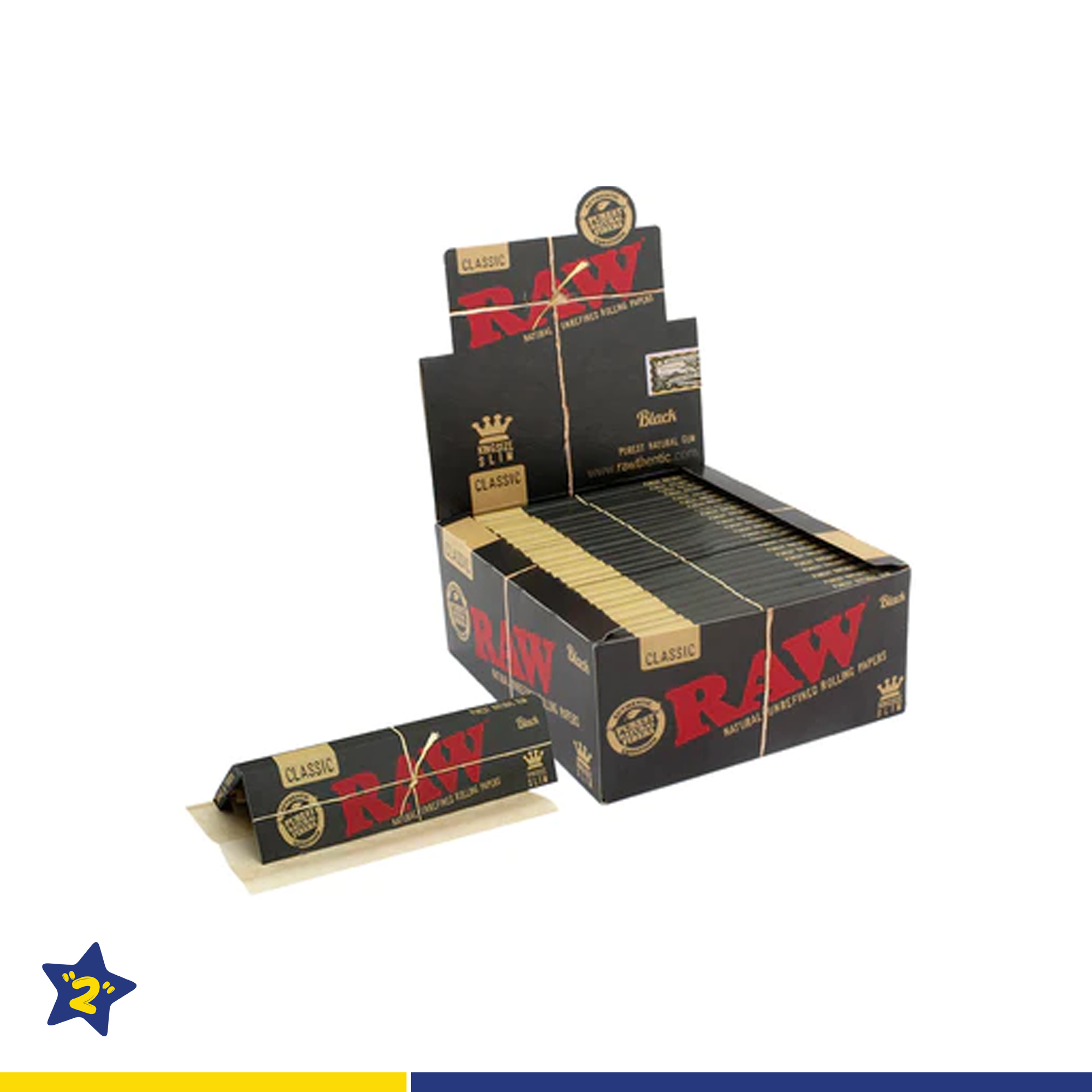Raw Black Classic King Size Slim Rolling Paper Clix2buy